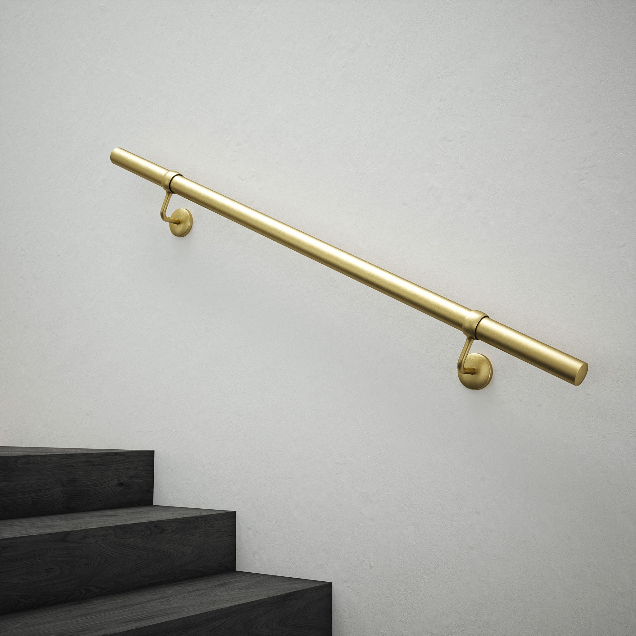 Indoor Handrail Kit - Navy Blue Rail and Satin Brass / 3.6mtr - Rothley