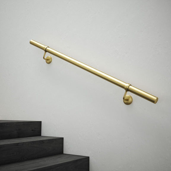Indoor Handrail Kit - Navy Blue Rail and Satin Brass / 3.6mtr - Rothley