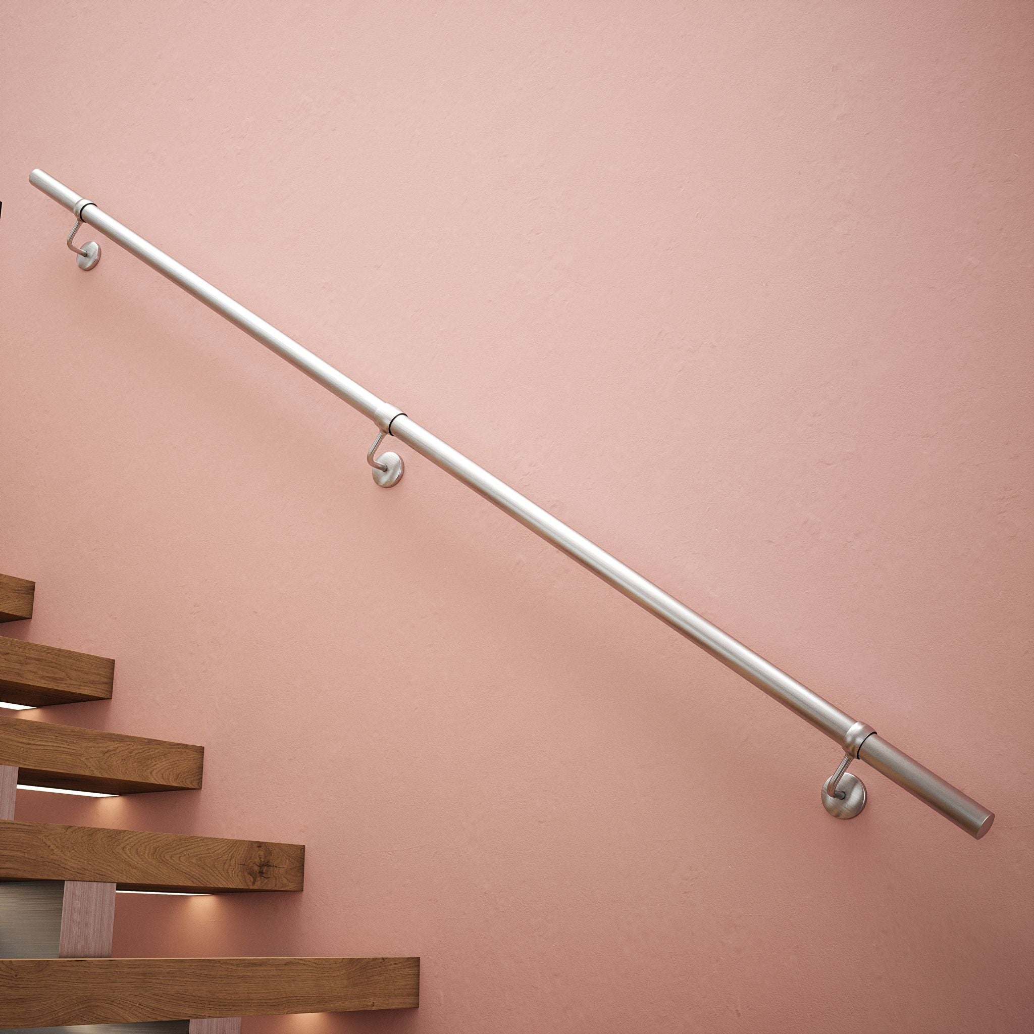 Indoor Handrail Kit - Navy Blue Rail and Satin Brass / 3.6mtr - Rothley