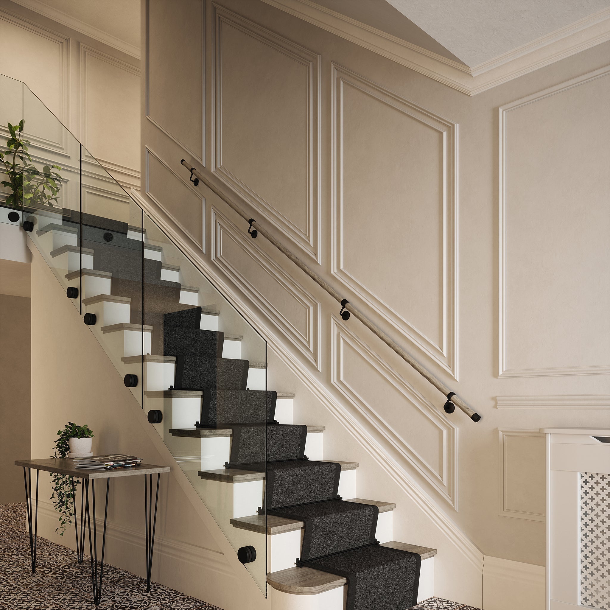 Indoor Wooden Handrail Kit - Rothley