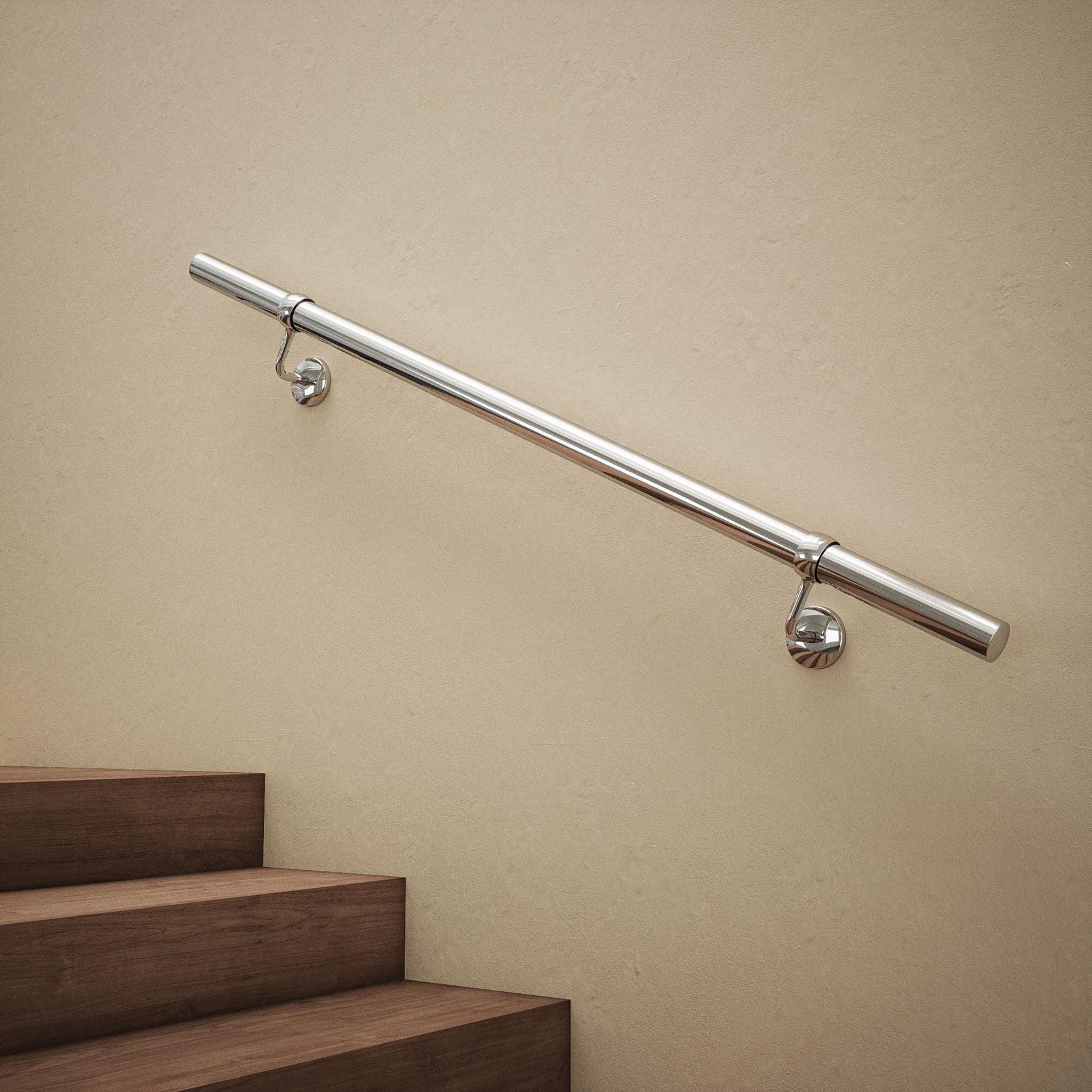 Indoor Handrail Kit - Navy Blue Rail and Satin Brass / 3.6mtr - Rothley