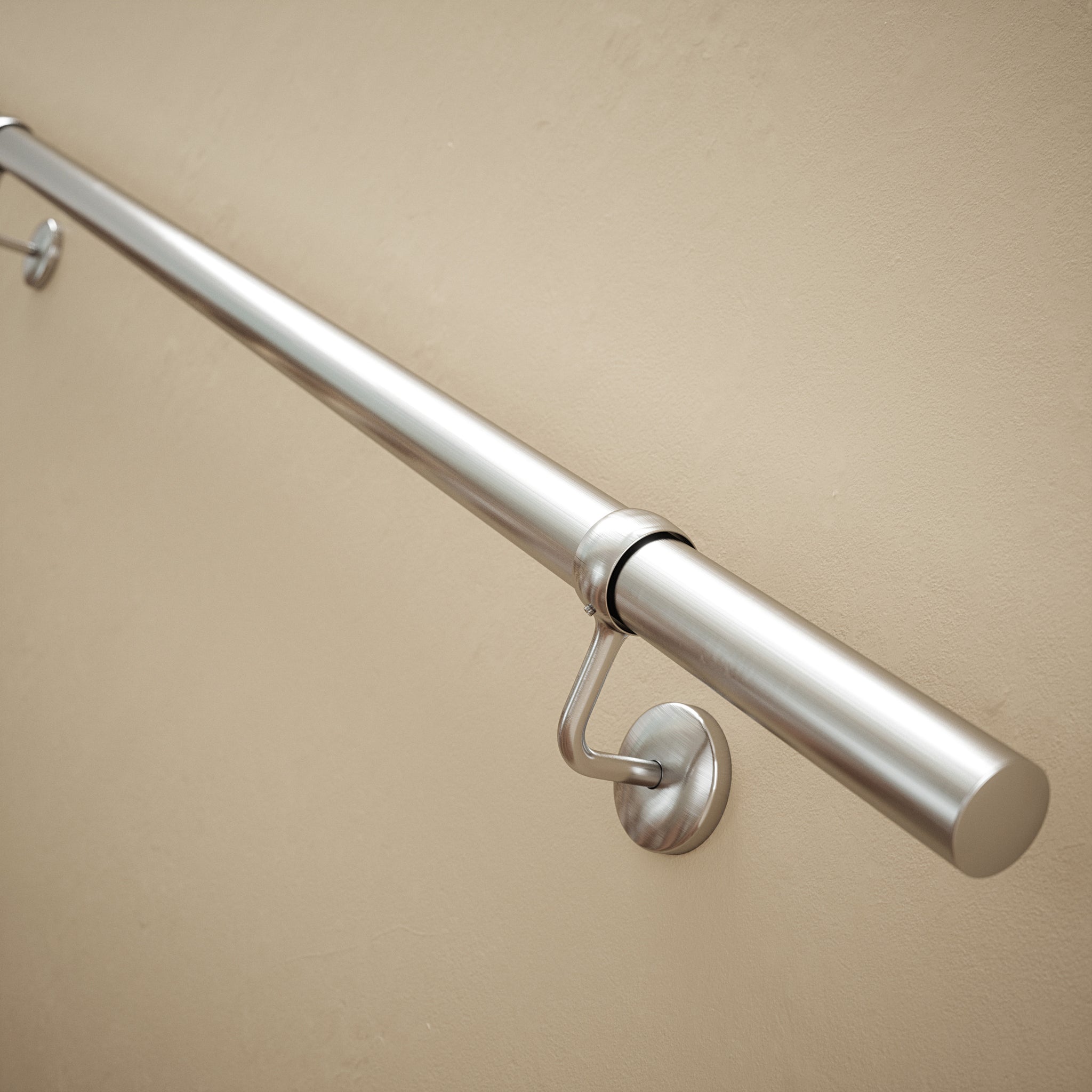 Indoor Handrail Kit - Navy Blue Rail and Satin Brass / 3.6mtr - Rothley