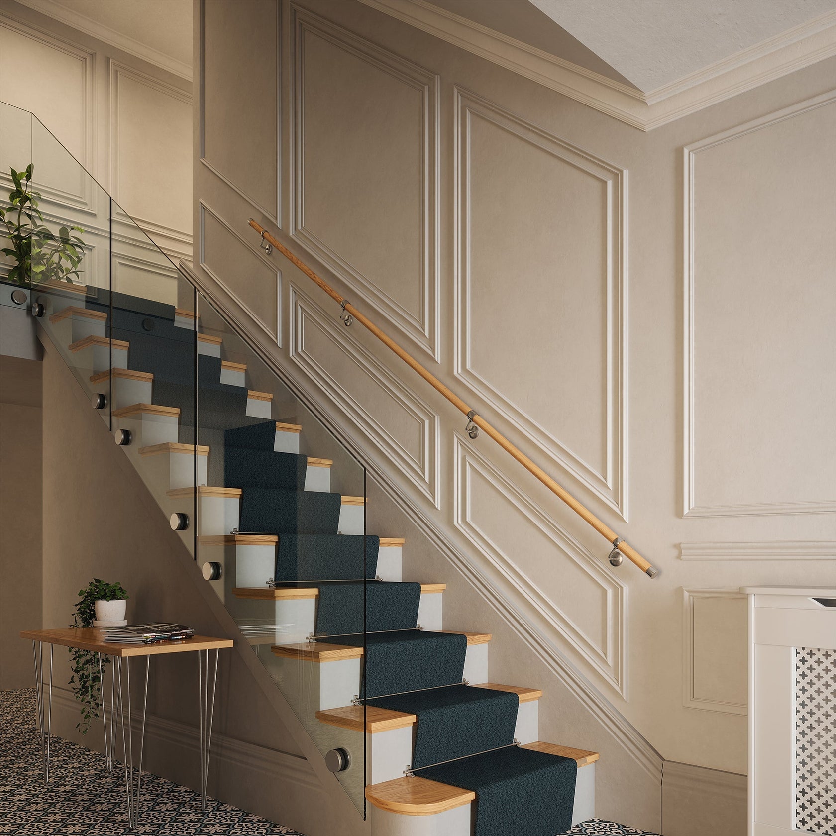 Indoor Wooden Handrail Kit - Rothley