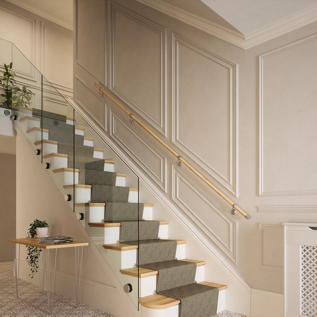 Indoor Wooden Handrail Kit - Rothley