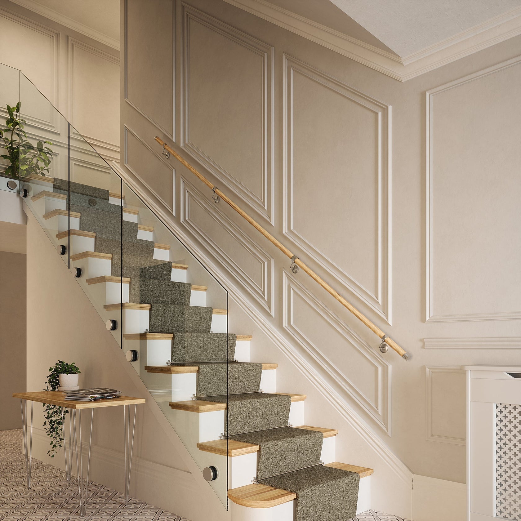 Indoor Wooden Handrail Kit - Rothley