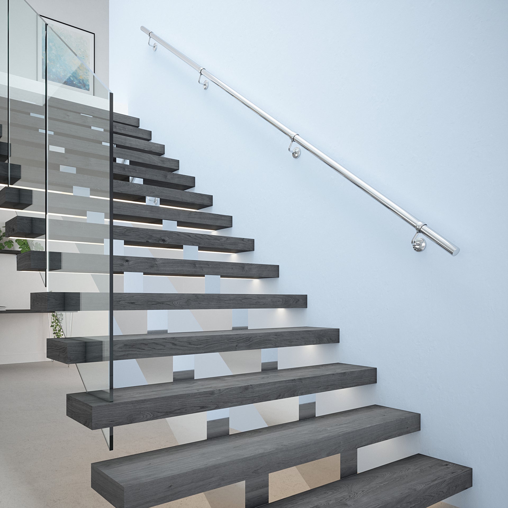 Stainless Steel Handrail Kit 3.6m Indoor / Outdoor - Rothley