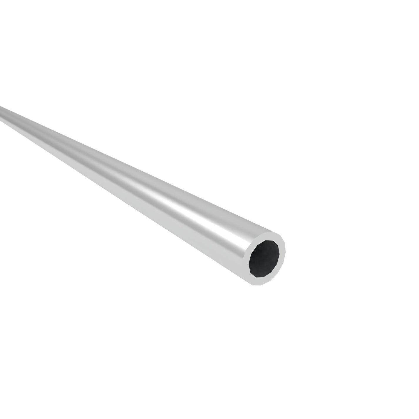 Round Tube - Silver Anodised Aluminium - 12mm x 1mm / 1000mm / Silver ...