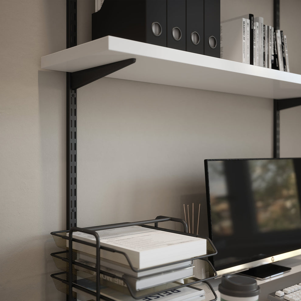 Twinslot Shelving Bracket Matt Black - Matt Black / 120mm - Rothley